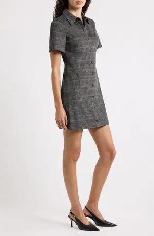 Theory Glen Plaid A-line Shirtdress