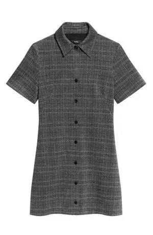 Theory Glen Plaid A-line Shirtdress
