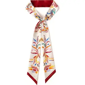 JESSIE ZHAO NEW YORK Silk Skinny Scarf Terra Paisley - Red
