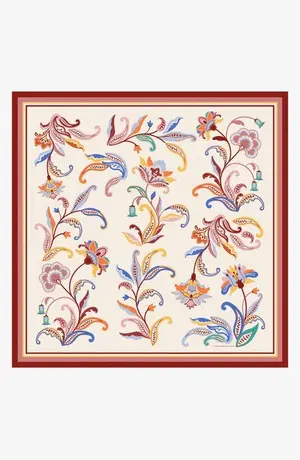 JESSIE ZHAO NEW YORK Terra Paisley Double Sided Silk Scarf - Red