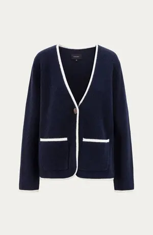 JUANA Wool Cashmere Sweater Blazer - Navy