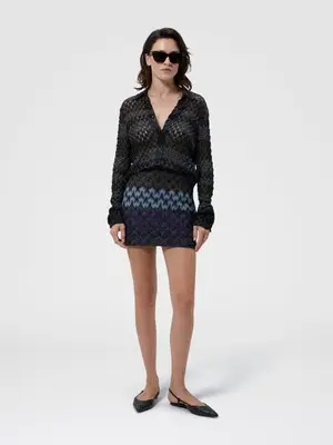 Missoni Viscose Lamé Mini Skirt With Lace Motif - Multicoloured