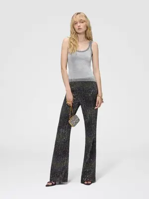Missoni Flare Trousers With Woven Greek Key Motif - Multicoloured