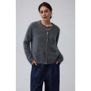JUANA Brushed Wool-blend Cardigan
