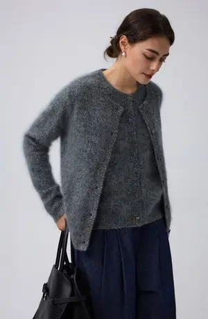 JUANA Brushed Wool-blend Cardigan