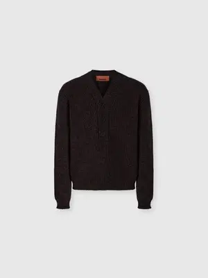 Missoni Wool And Viscose Mélange V-neck Pullover - Brown