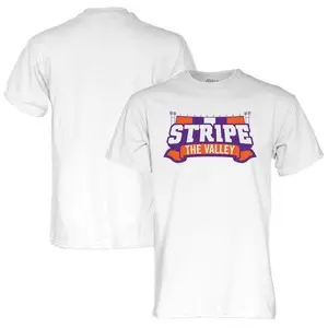 BLUE 84 Clemson Tigers Stripe The Valley T-shirt - White
