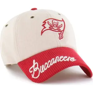 '47 Red Tampa Bay Buccaneers Rope Script Clean Up Adjustable Hat - Natural