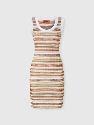 Missoni Sleeveless Ribbed Striped Mini Dress - Multicoloured