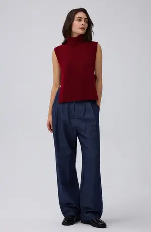 JUANA Wool Cashmere Sweater Vest - Pomegranate