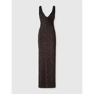 Missoni Long Dress In Lamé Viscose With Greek Key Motif - Grey& Silver