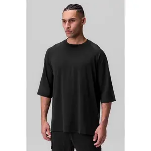 ASRV Supima 3/4 Sleeve Oversized Tee - Black