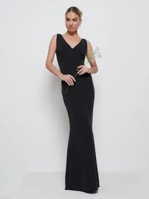 PRETTY LAVISH Esmee Crepe Maxi Bridesmaid Dress