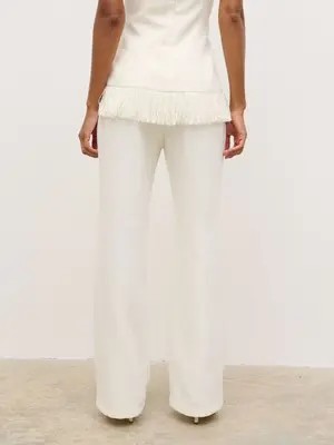 PRETTY LAVISH Verona Tweed Straight Leg Trousers