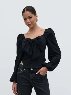 PRETTY LAVISH Jemima Exaggerated Bow Top