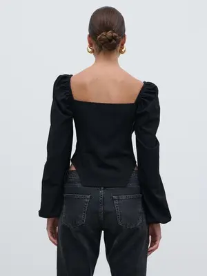 PRETTY LAVISH Jemima Exaggerated Bow Top