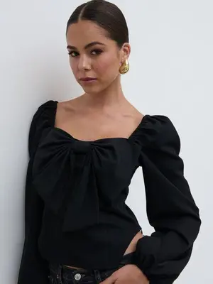 PRETTY LAVISH Jemima Exaggerated Bow Top