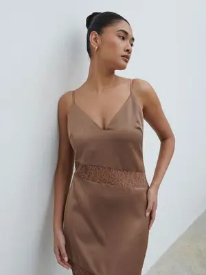 PRETTY LAVISH Monique Lace Inserted Slip Dress