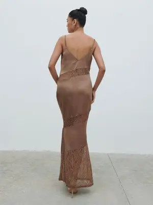 PRETTY LAVISH Monique Lace Inserted Slip Dress
