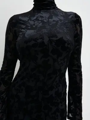 PRETTY LAVISH Caitlin Flocked Backless Maxi Dress