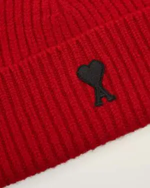 AMI Paris Ribbed Knit Hat