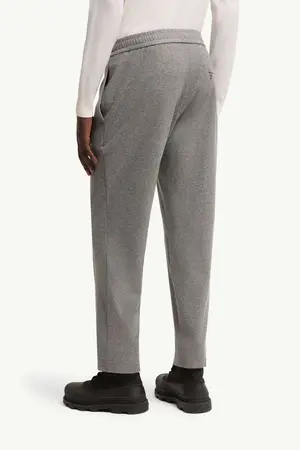 Moncler Leather Logo Flannel Pants