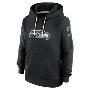 Nike Seattle Seahawks Salute To Service Sideline Dri-fit Nfl Pullover Hoodie - Black