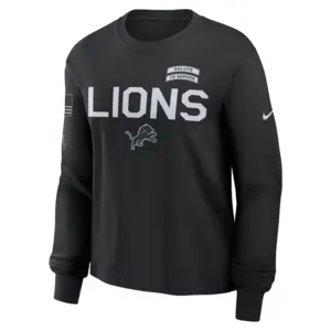 Nike Detroit Lions Salute To Service Sideline Dri-fit Nfl Long-sleeve T-shirt - Black