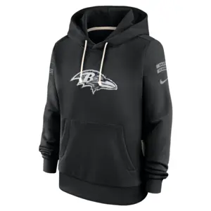 Nike Baltimore Ravens Salute To Service Sideline Dri-fit Nfl Pullover Hoodie - Black