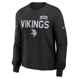 Nike Minnesota Vikings Salute To Service Sideline Dri-fit Nfl Long-sleeve T-shirt - Black