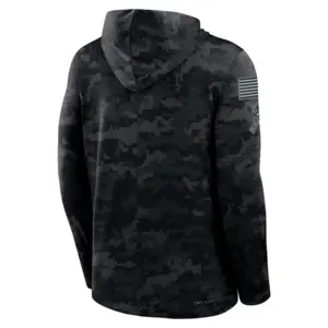 Nike Carolina Panthers Salute To Service Sideline Dri-fit Nfl Long-sleeve Hooded Top - Black