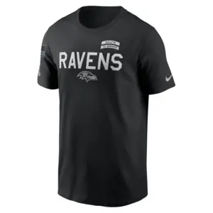 Nike Baltimore Ravens Salute To Service Sideline Dri-fit Nfl T-shirt - Black