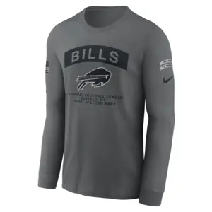 Nike Buffalo Bills Salute To Service Nfl Long-sleeve T-shirt - Grey