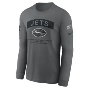 Nike New York Jets Salute To Service Nfl Long-sleeve T-shirt - Grey