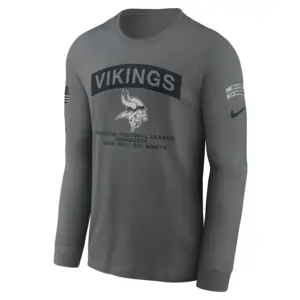 Nike Minnesota Vikings Salute To Service Nfl Long-sleeve T-shirt - Grey
