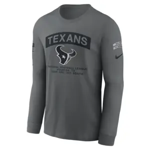 Nike Houston Texans Salute To Service Nfl Long-sleeve T-shirt - Grey