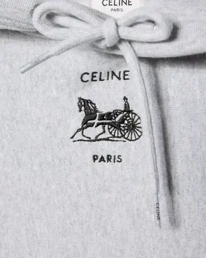 Celine Cropped Hoodie In Cotton Fleece