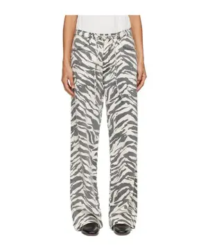 Rag & Bone Lace-up Jeans - Washed Zebra Print
