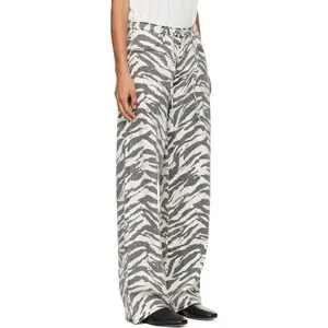 Rag & Bone Lace-up Jeans - Washed Zebra Print