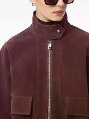 Apparis Kate Faux-suede Bomber Jacket - Red