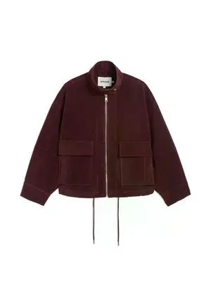 Apparis Kate Faux-suede Bomber Jacket - Red