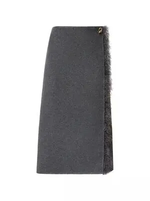 Fabiana Filippi Feather-trim Wrap Midi Skirt