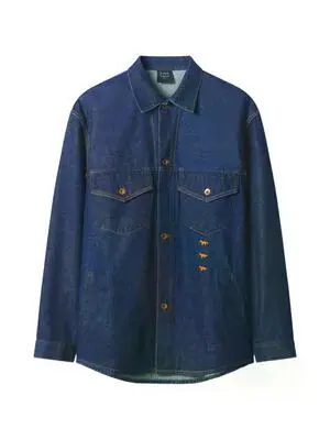 Maison Kitsuné Logo-embroidered Denim Shirt