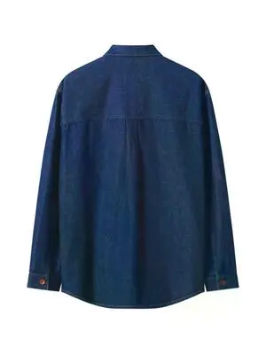 Maison Kitsuné Logo-embroidered Denim Shirt