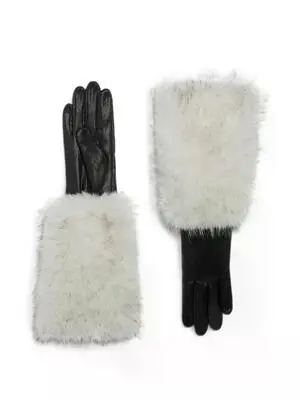 Apparis Robi Faux-fur-trimmed Gloves - Black