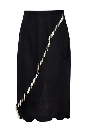 CAROLINA BENOIT Ava Pearled Skirt In – Romantic Skirt With Pearls
