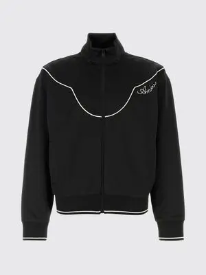 Amiri Monogram Pattern Technical Jersey Zip-up Sweatshirt With High Neck