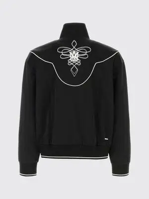 Amiri Monogram Pattern Technical Jersey Zip-up Sweatshirt With High Neck