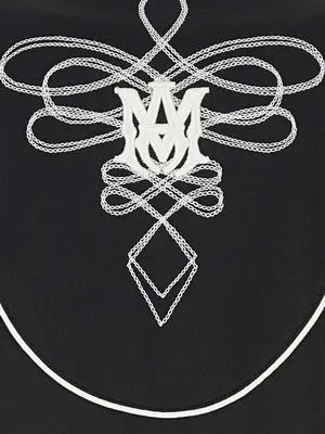 Amiri Monogram Pattern Technical Jersey Zip-up Sweatshirt With High Neck