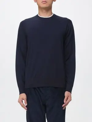 PAOLO PECORA Pure Wool Crew-neck Jumper With Long Sleeves And Ribbed Edges - Blue